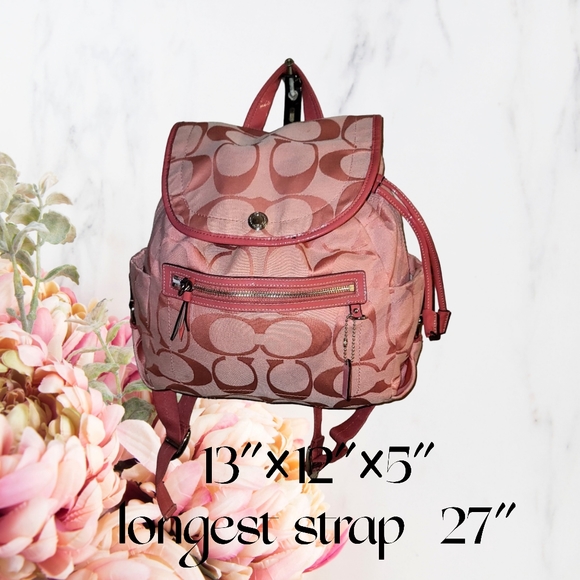 Coach | Bags | Coach Salmon Sig Backpack | Poshmark
